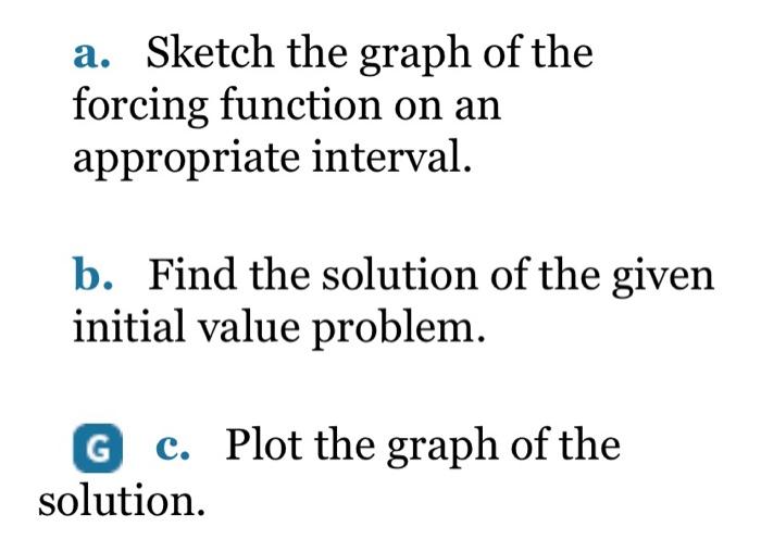 Solved a. Sketch the graph of the forcing function on an | Chegg.com