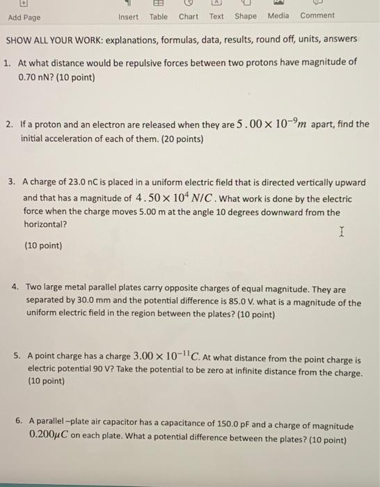 Solved Add Page Insert Table Chart Text Shape Media Comment | Chegg.com
