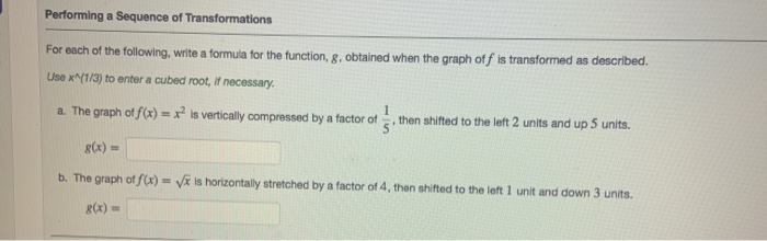 Solved Performing a Sequence of Transformations For each of | Chegg.com