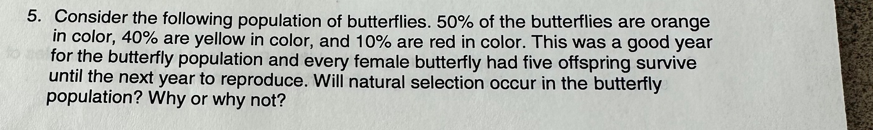 Solved Consider The Following Population Of Butterflies 50 0519