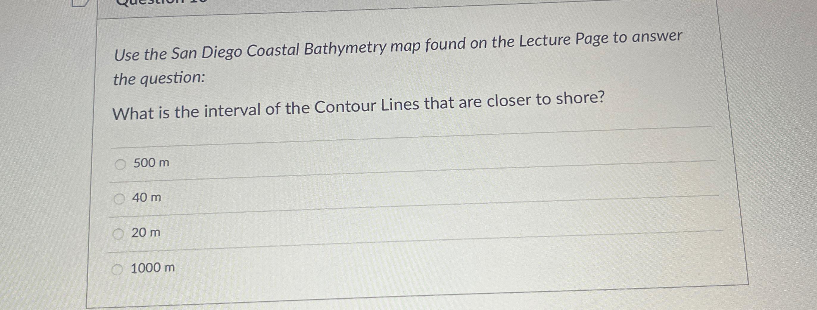 Use the San Diego Coastal Bathymetry map found on the | Chegg.com