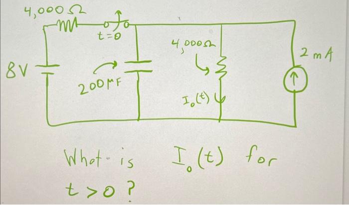 Solved What is I0(t) for t>0 ? | Chegg.com