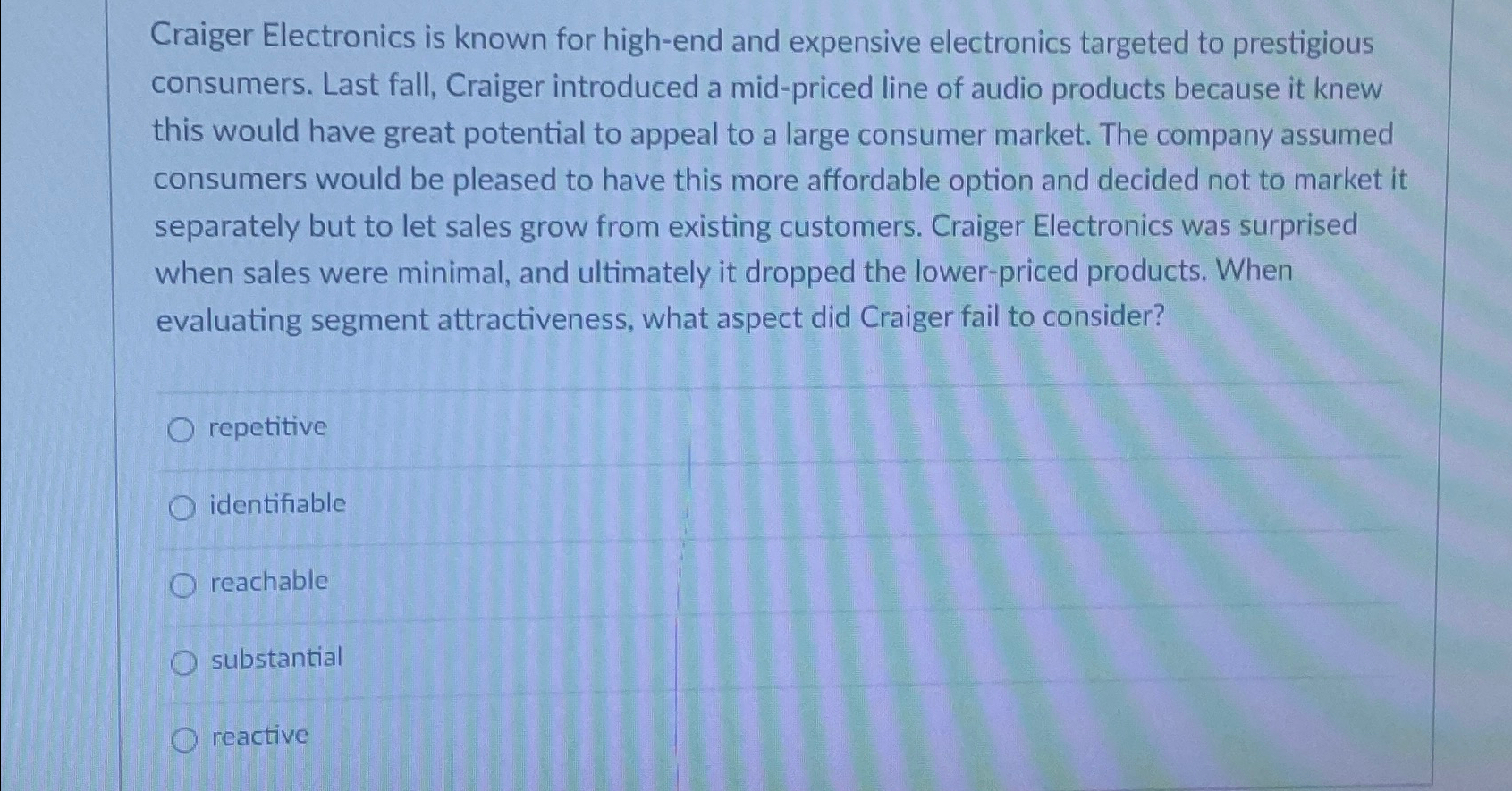 Solved Craiger Electronics is known for high-end and | Chegg.com