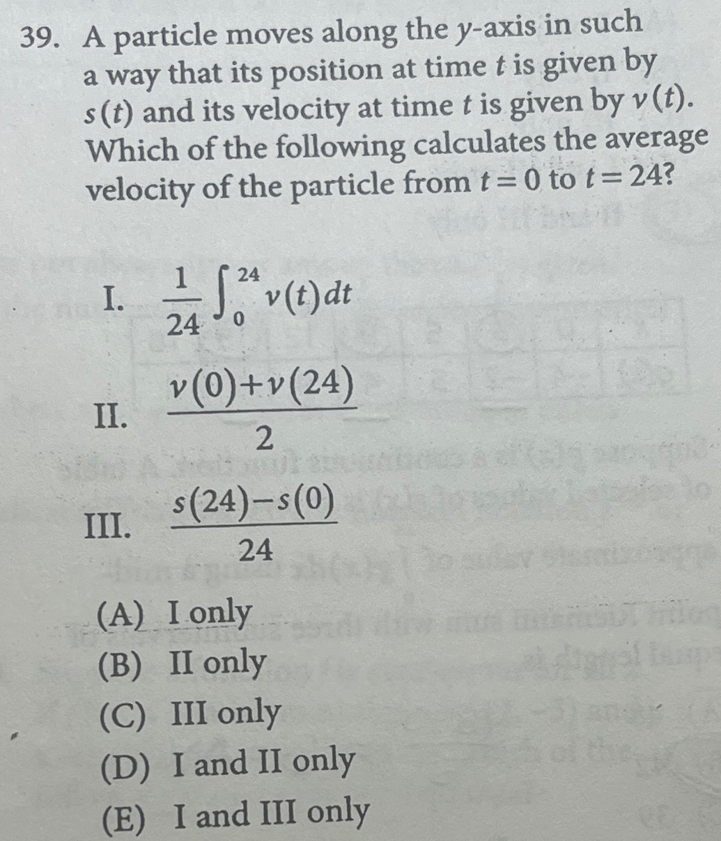 Solved A particle moves along the y-axis in such a way that | Chegg.com