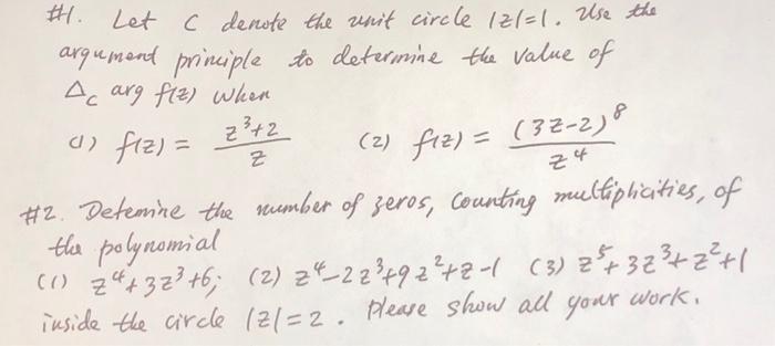 Solved #1. Let C denote the unit circle ∣z∣=1, Use the | Chegg.com