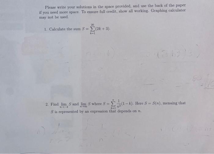 Solved Please write your solutions in the space provided, | Chegg.com