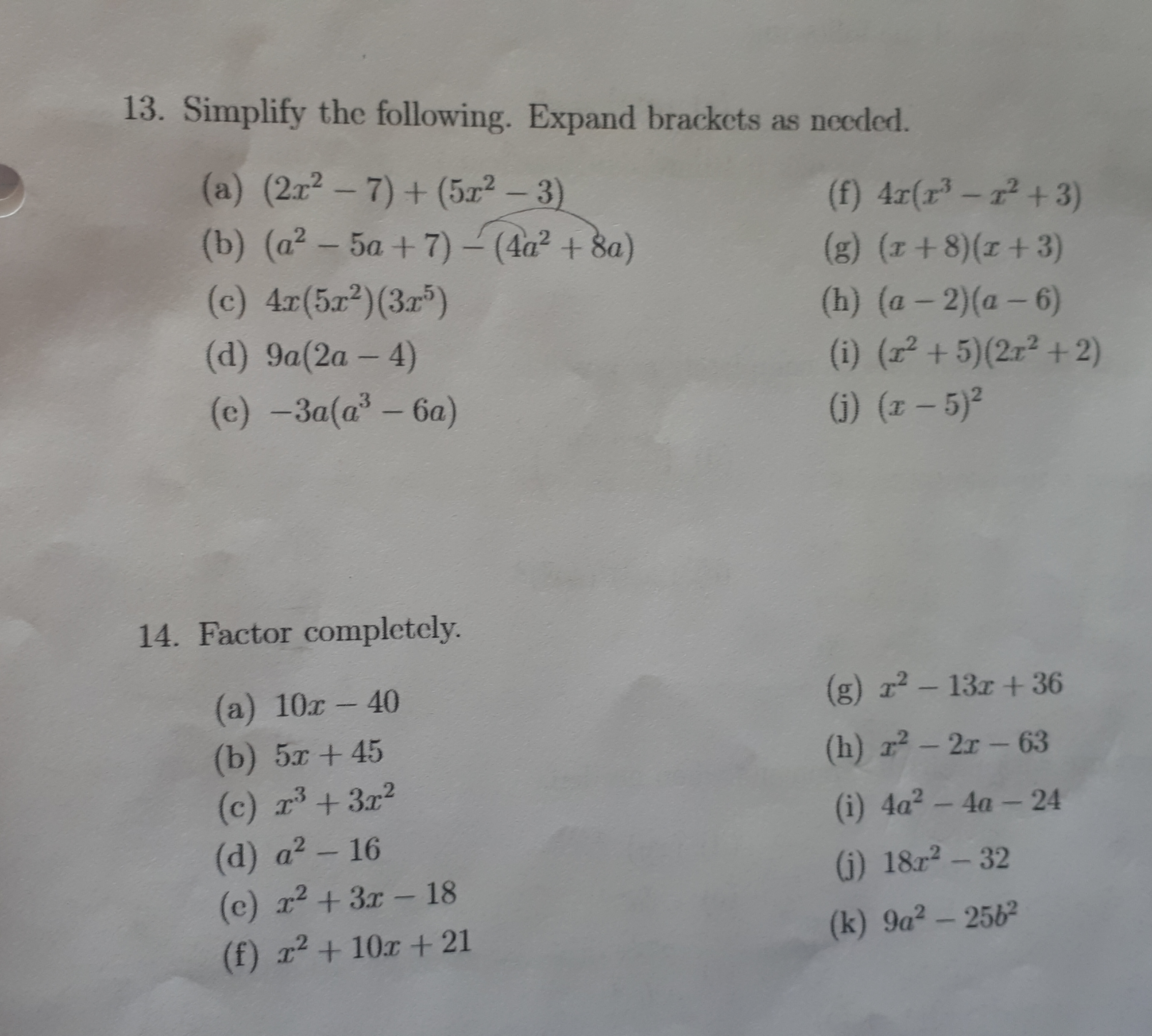Solved Simplify the following. Expand brackets as | Chegg.com
