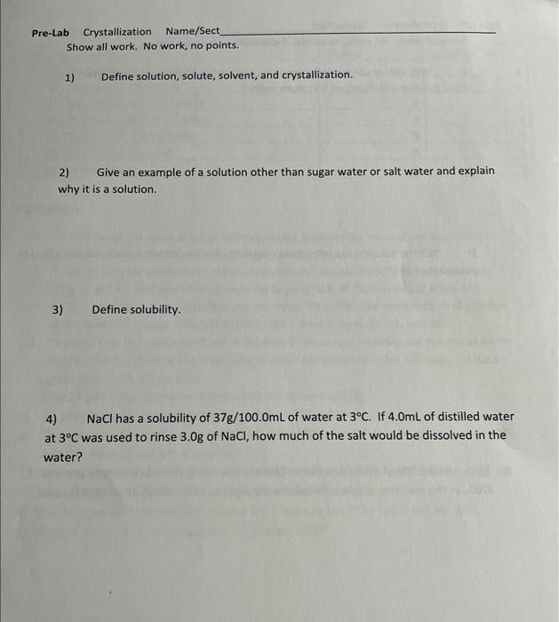 Solved 1) Define solution, solute, solvent, and | Chegg.com
