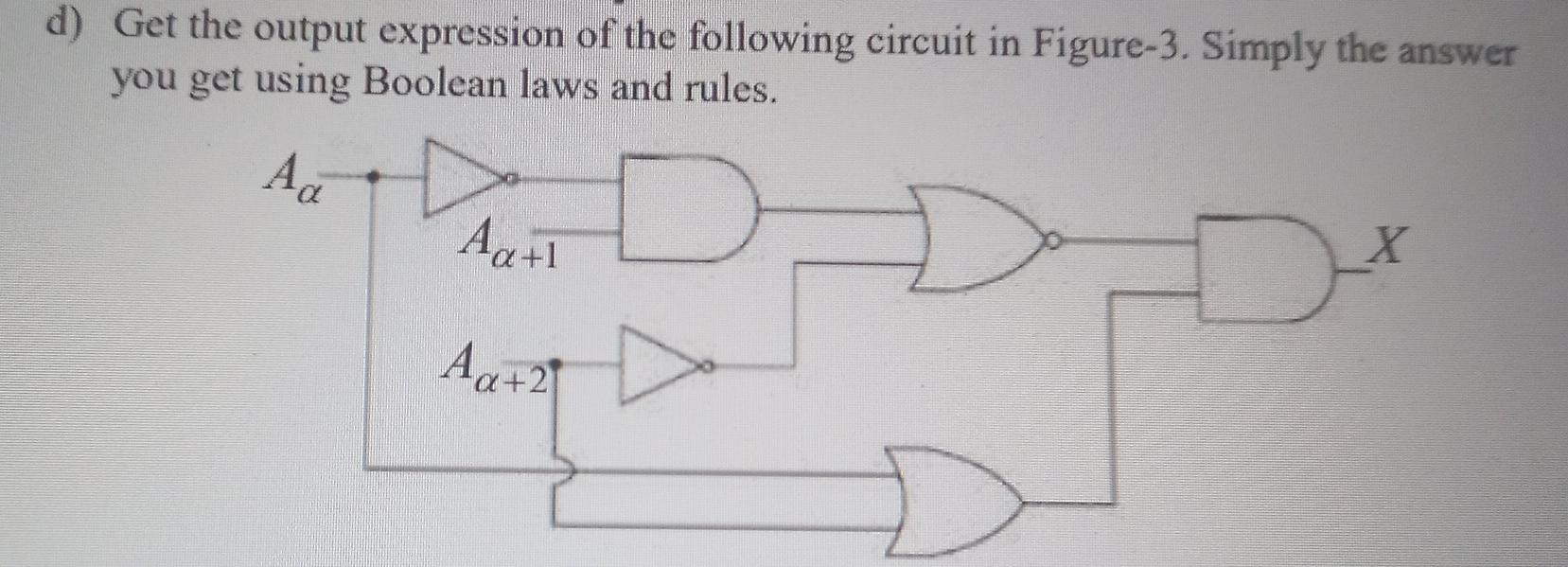 Solved d) Get the output expression of the following circuit | Chegg.com