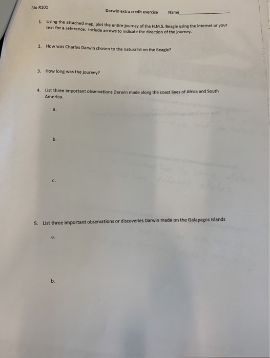 Solved evolution Darwin's Great Voyage of Discovery: World | Chegg.com
