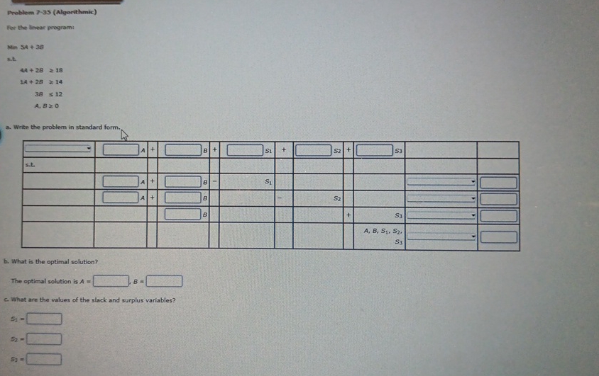 Solved Problem 7-35 (Algorithmic)For the linear programtMen | Chegg.com