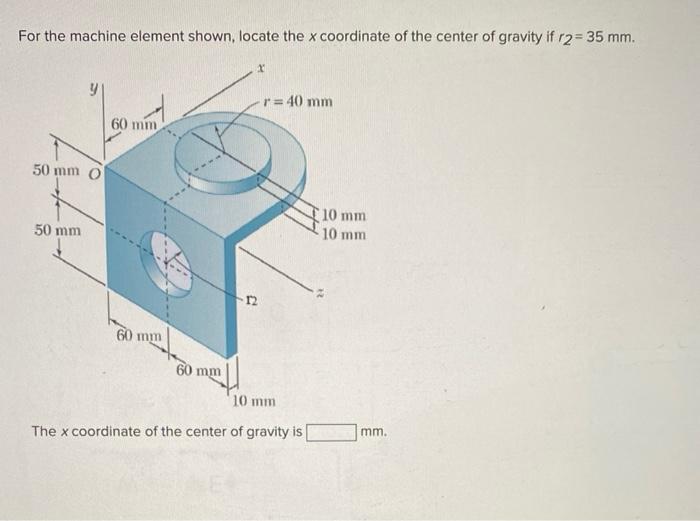 Solved For the machine element shown, locate the x | Chegg.com