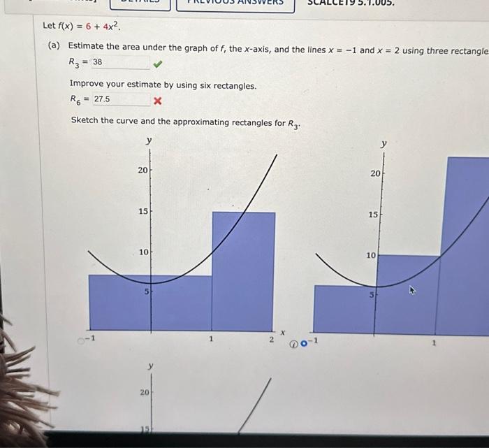 Solved et f(x)=6+4x2 (a) Estimate the area under the graph | Chegg.com