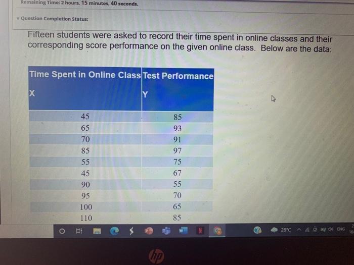 Solved Remaining Time: 2 hours, 15 minutes, 40 seconds. | Chegg.com