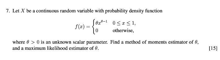 Solved 7. Let X be a continuous random variable with | Chegg.com