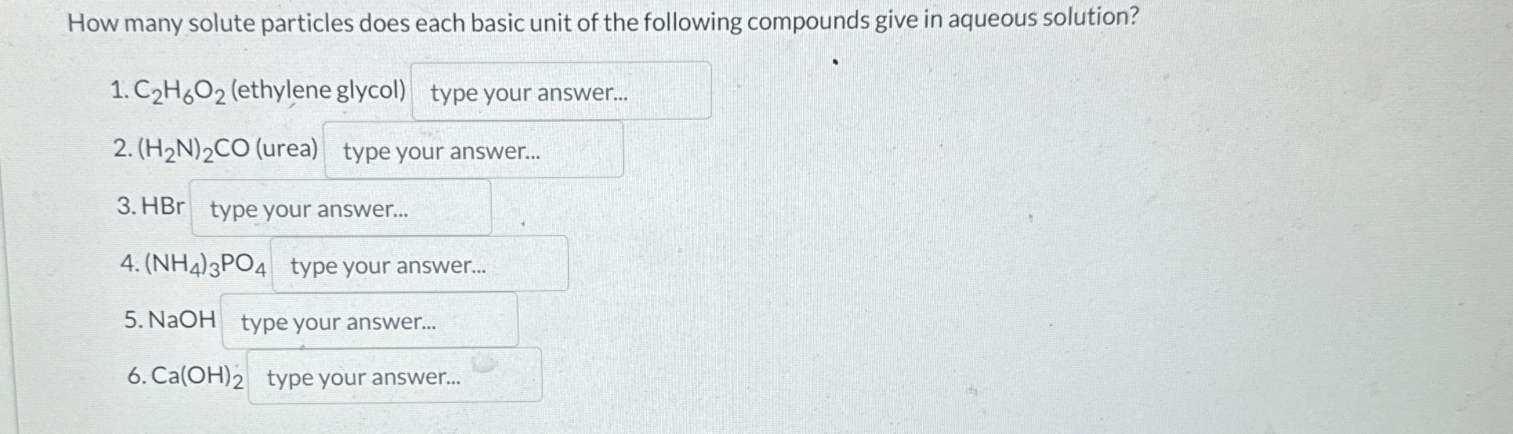 Solved How many solute particles does each basic unit of the | Chegg.com