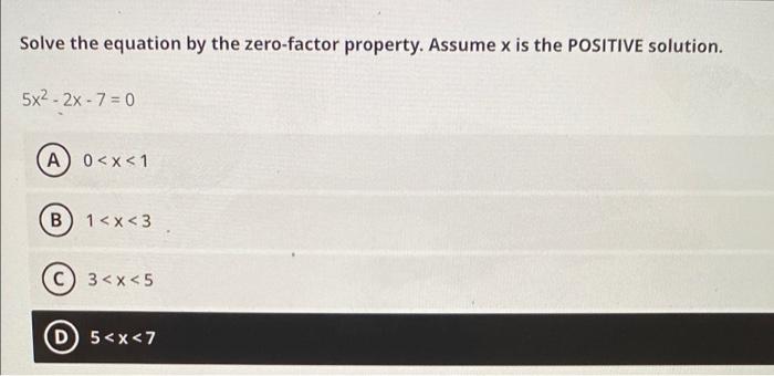 Solved Solve the equation by the zero-factor property. | Chegg.com