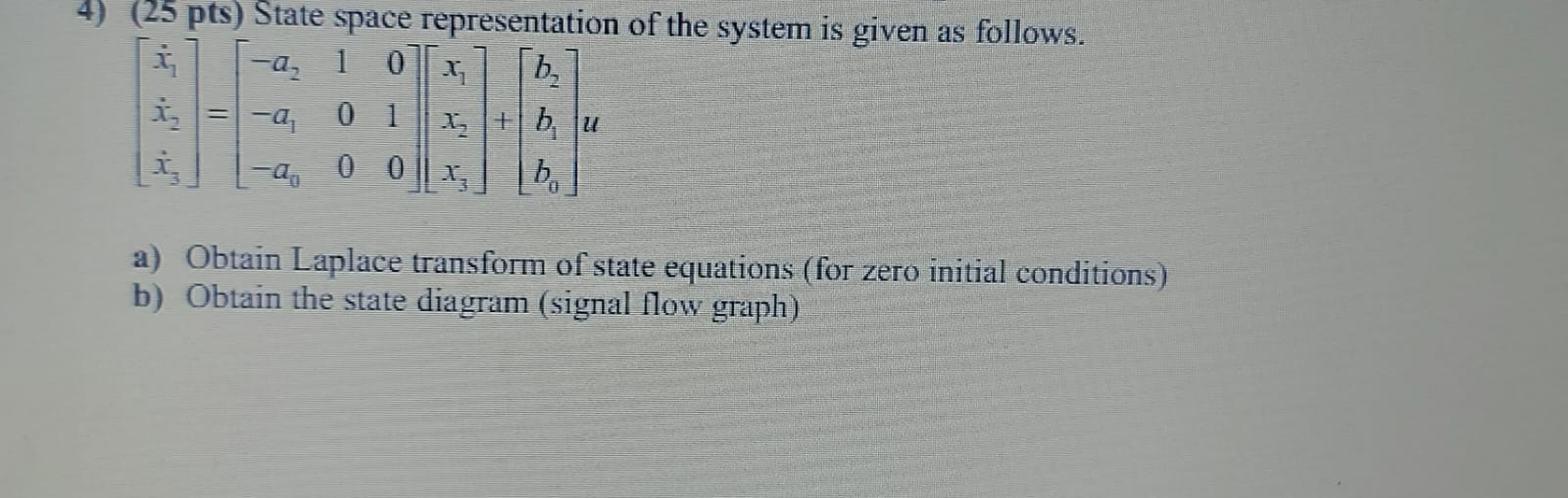 Solved 25 pts state Space Representation Of The System