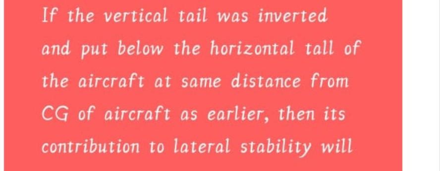 Solved If the vertical tail was inverted and put below the | Chegg.com