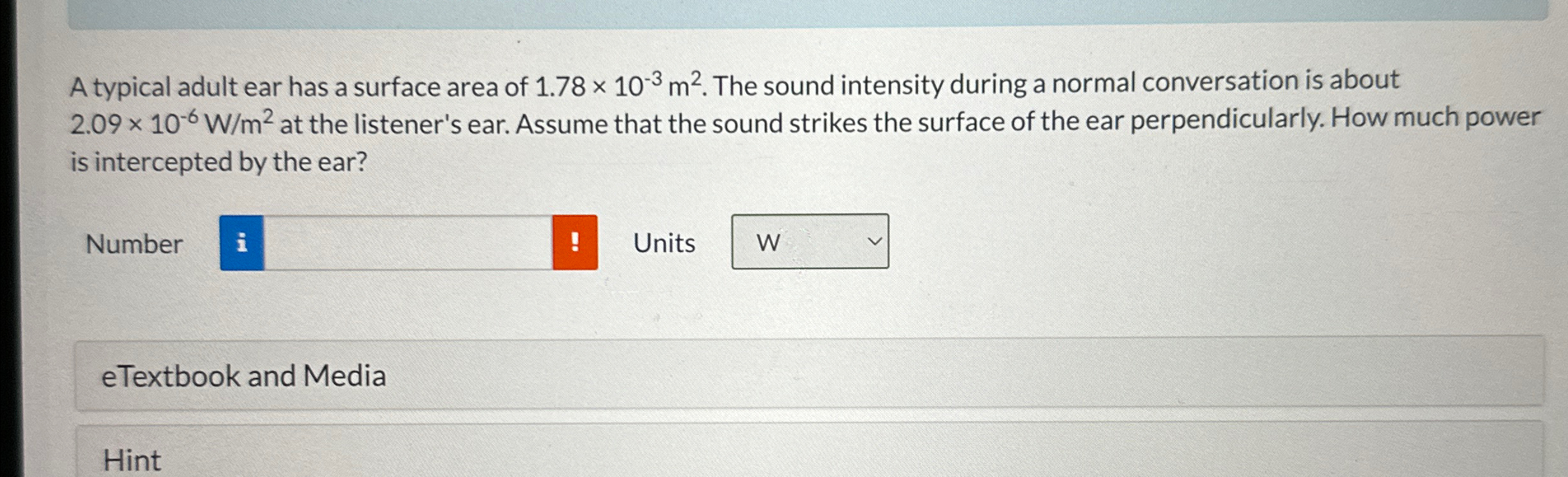 Solved A typical adult ear has a surface area of | Chegg.com