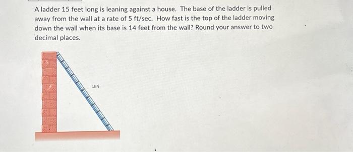 Solved A ladder 15 feet long is leaning against a house. The | Chegg.com