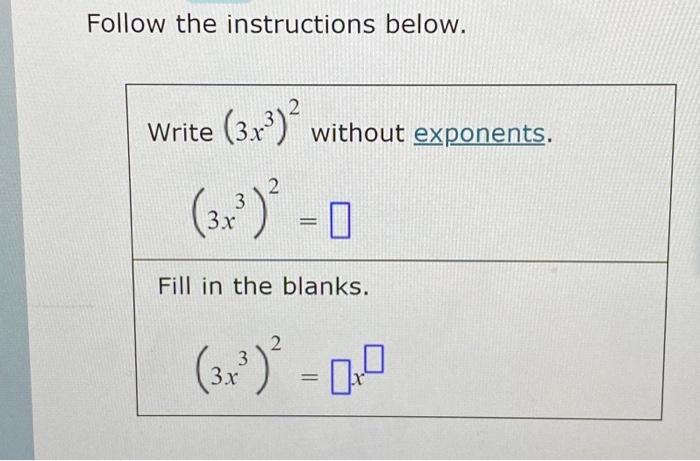 Solved Follow the instructions below. Write (3x3)2 without | Chegg.com