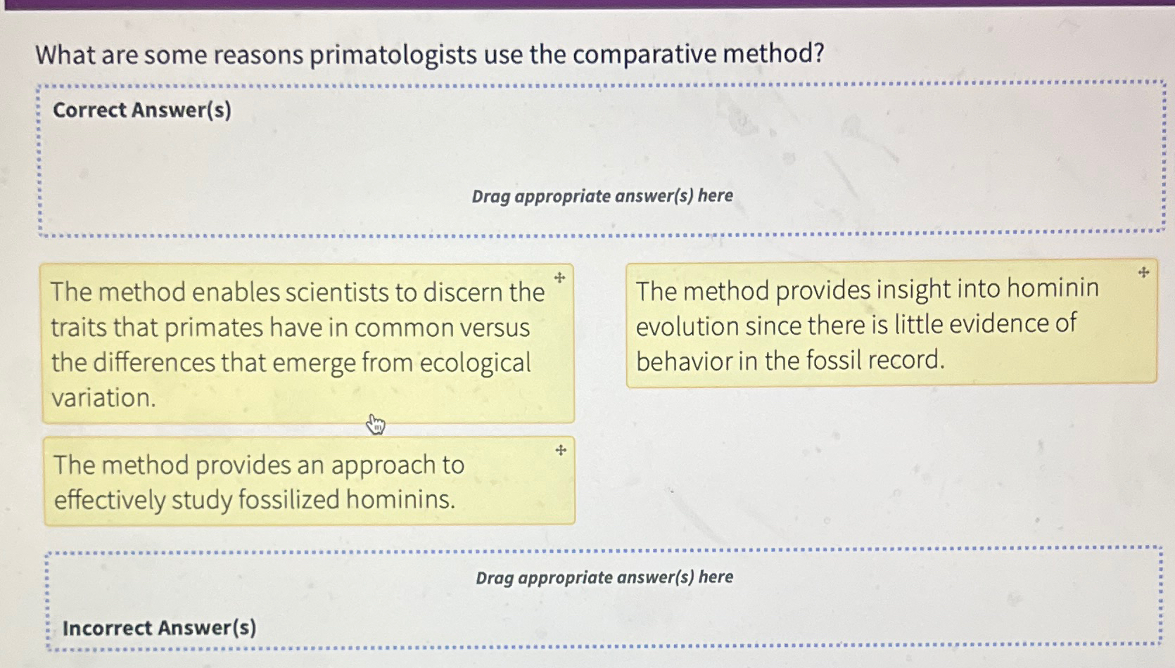 Solved What are some reasons primatologists use the | Chegg.com