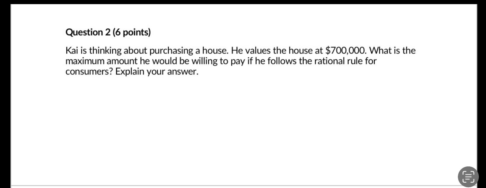 Solved Question 2 (6 ﻿points)Kai is thinking about | Chegg.com