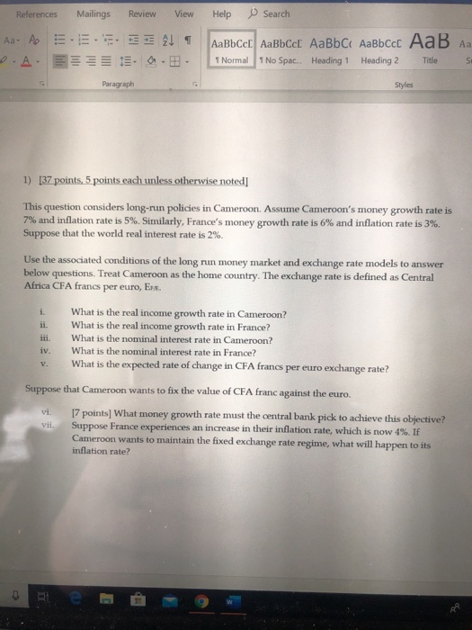 Solved References Mailings Review View Help Search 21 A