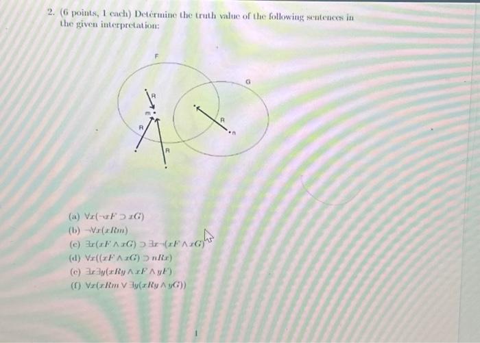 2. (6 points, 1 each) Determine the truth value of | Chegg.com