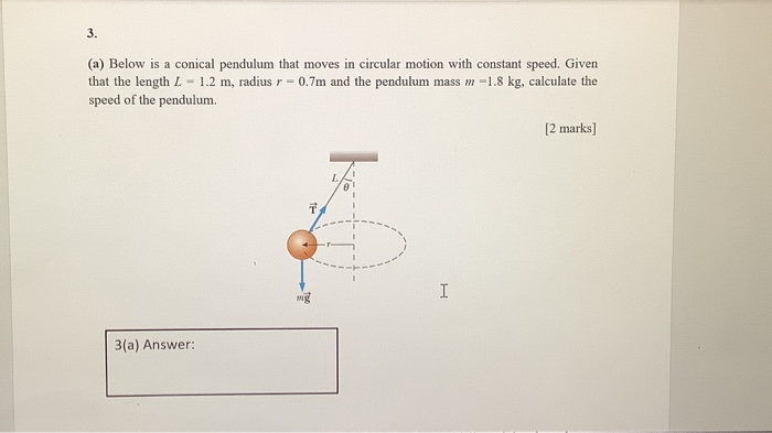 Solved (a) Below is a conical pendulum that moves in | Chegg.com