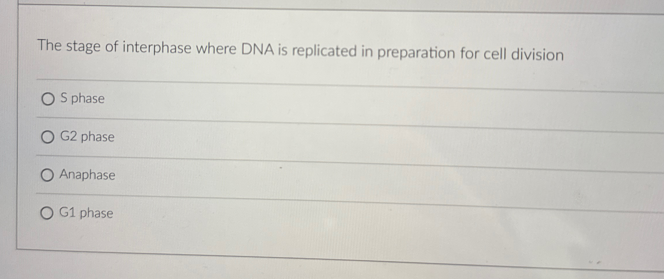 Solved The stage of interphase where DNA is replicated in | Chegg.com