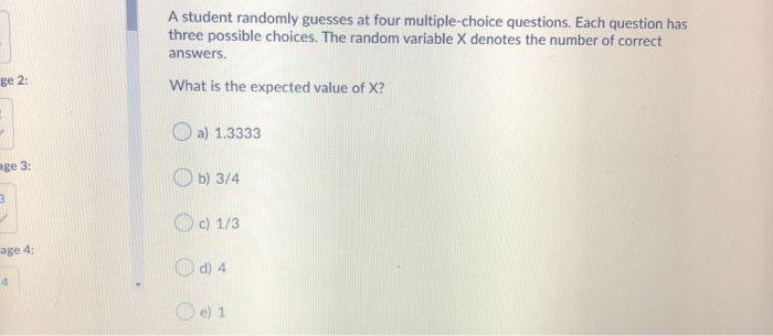 Solved Question 28 (1 point) A student randomly guesses at | Chegg.com