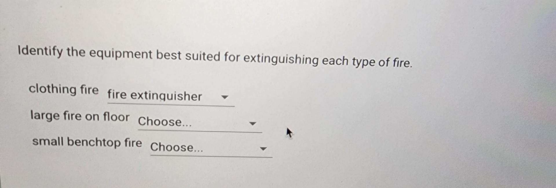 Solved Identify the equipment best suited for extinguishing | Chegg.com