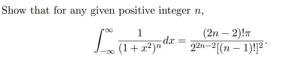 Solved Show that for any given positive integer | Chegg.com