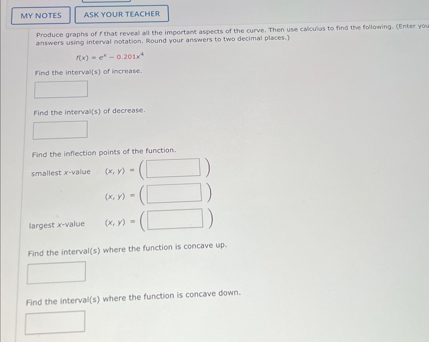 Solved Produce graphs of f ﻿that reveal all the important | Chegg.com