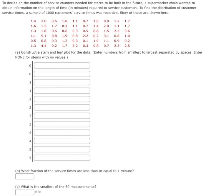 Solved o decide on the number of service counters needed for | Chegg.com