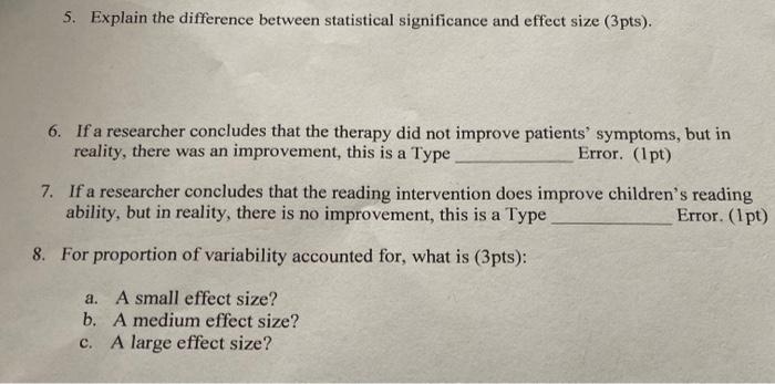 Solved 5. Explain the difference between statistical | Chegg.com
