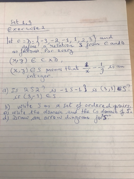 Solved s from cando as foldine a relation Set 1.3 Exercise a | Chegg.com