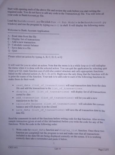 Solved # Transaction.py #Author: Date: class Transaction: | Chegg.com