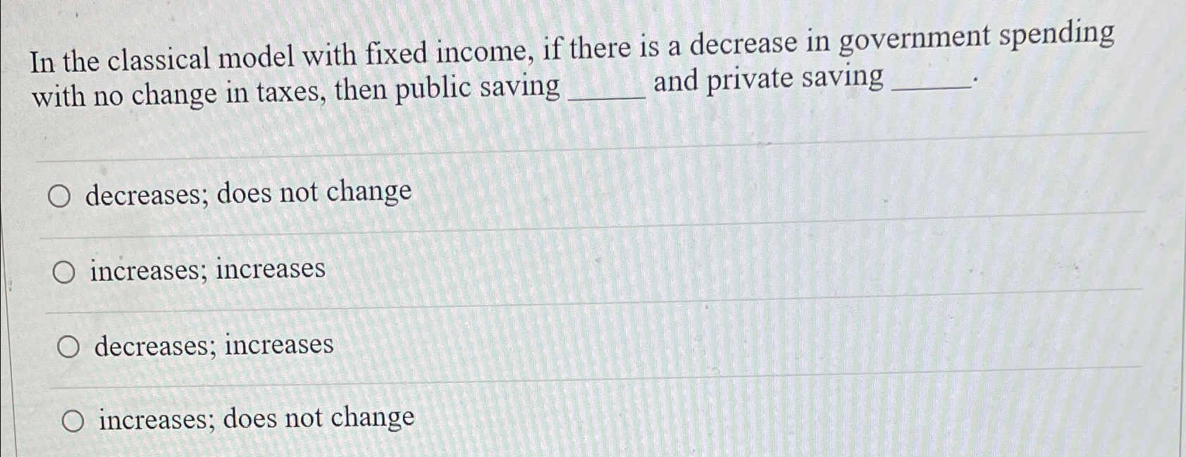 Solved In the classical model with fixed income, if there is | Chegg.com