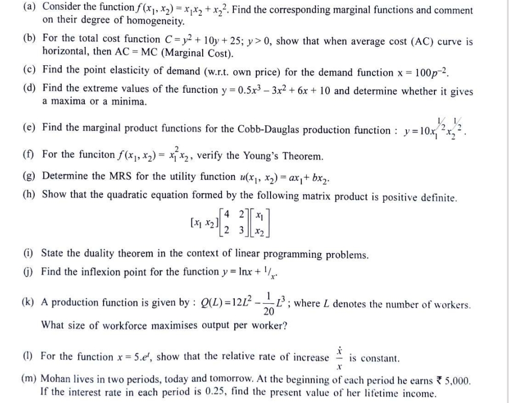 Solved (a) ﻿Consider the function f(x1,x2)=x1x2+x22. ﻿Find | Chegg.com