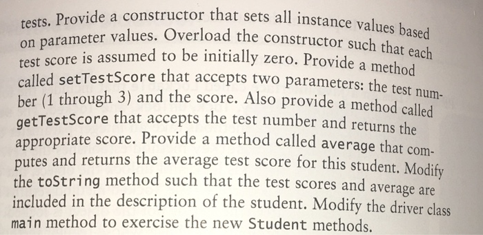 Solved Tests Provide A Constructor That Sets On Parameter 9478