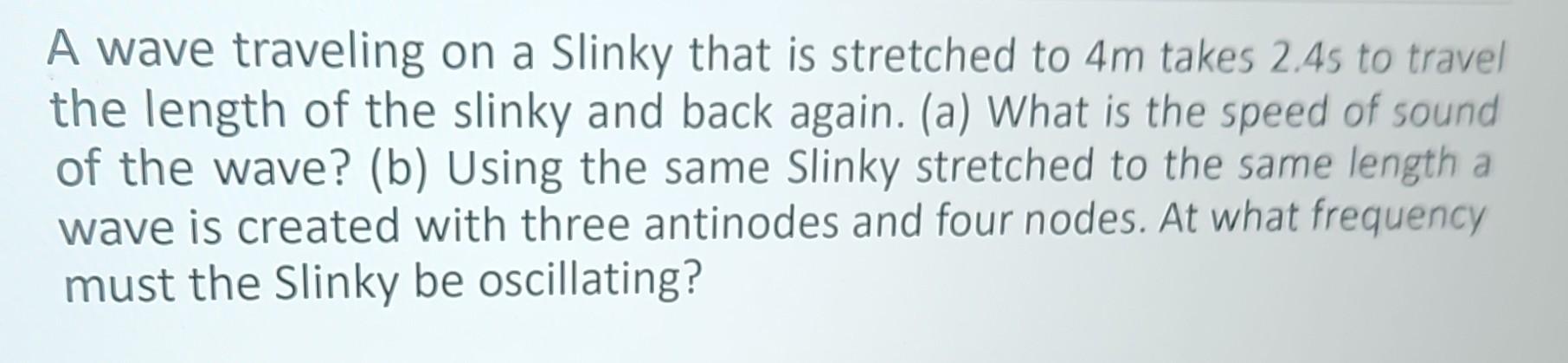 Solved A wave traveling on a Slinky that is stretched to 4 m | Chegg.com
