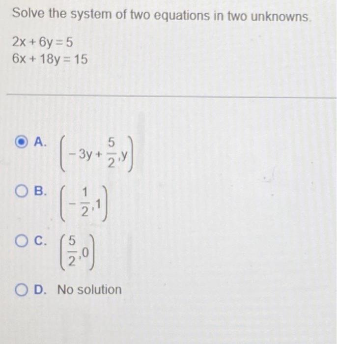 Solved Solve the system of two equations in two unknowns. | Chegg.com