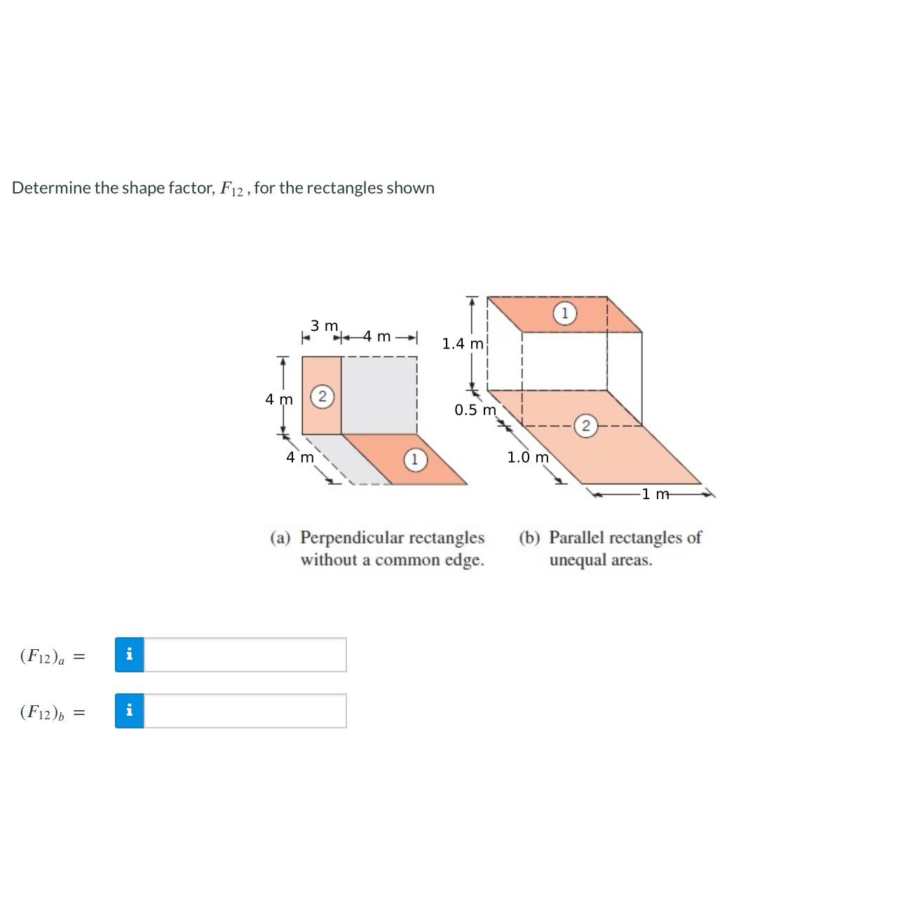 Solved Determine the shape factor, F12, ﻿for the rectangles | Chegg.com