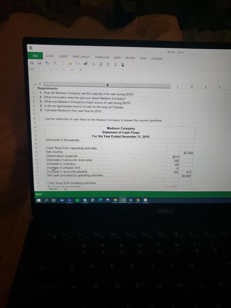 Solved Bookl - Excel FILE HOME INSERT PAGE LAYOUT FORMULAS | Chegg.com