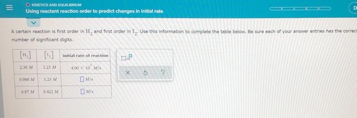 Solved OKINENCS AND EQUILIBRIUM Using reactant reaction | Chegg.com