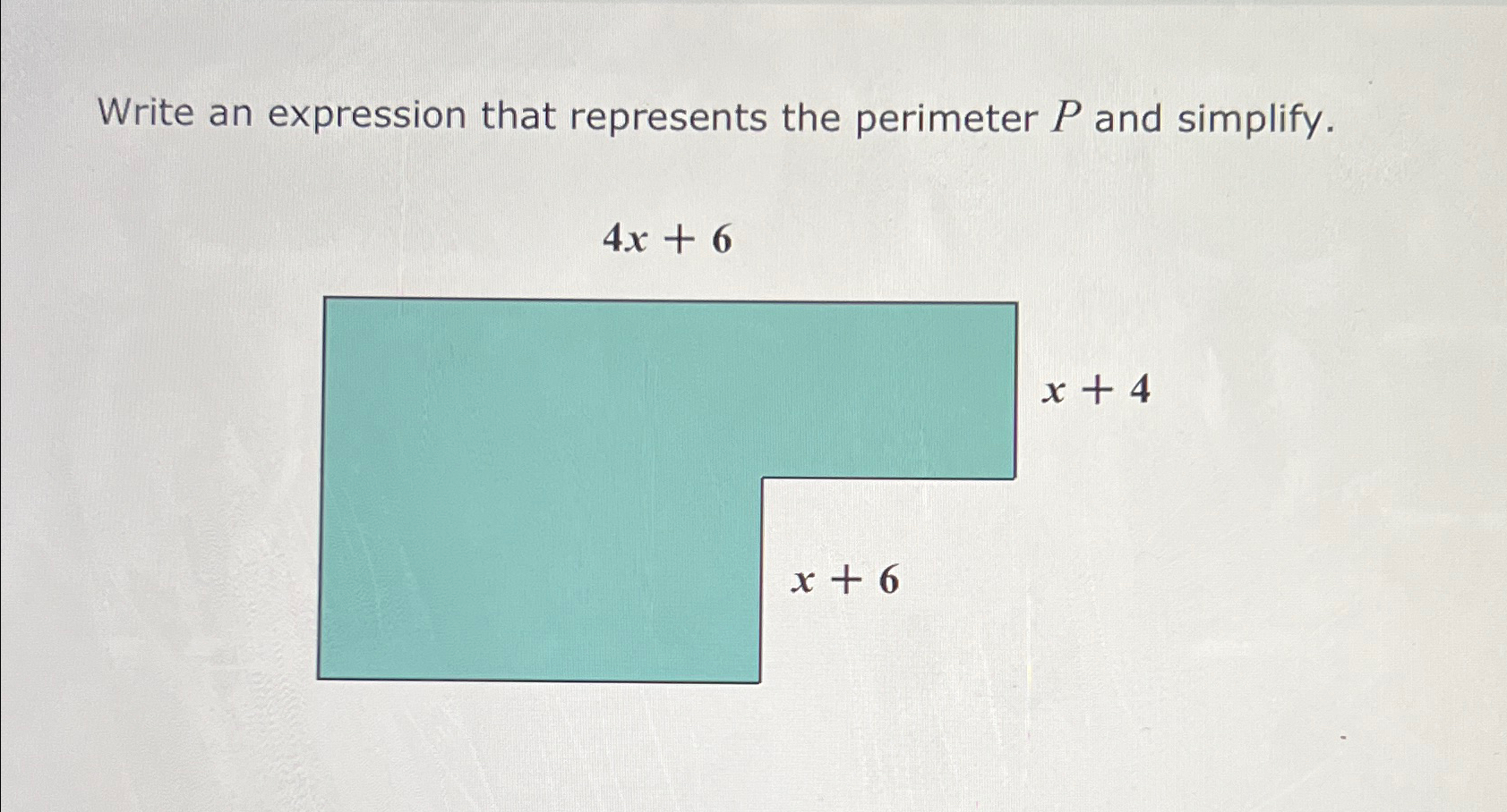 Solved Write an expression that represents the perimeter P | Chegg.com