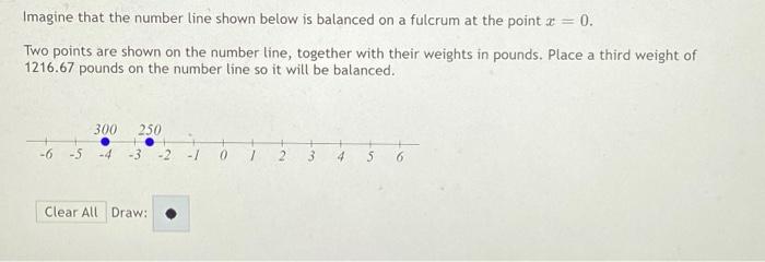 Solved Imagine that the number line shown below is balanced | Chegg.com